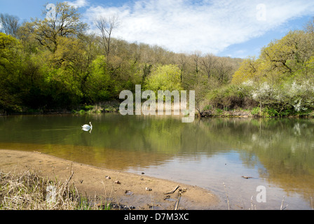 River Ely from the Ely Trail Footpath, Cardiff, South Wales Stock Photo ...