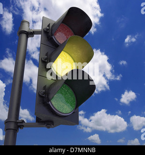 Amber traffic light, illustration Stock Photo - Alamy