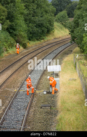 Network Rail staff working on track maintenance during line closure ...