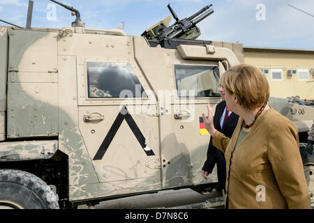 Kunduz, Afghanistan, 10 May 2013. German Chancellor Angela Merkel talks ...