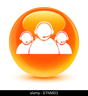 Support (customer care team icon) isolated on 3d white round button ...