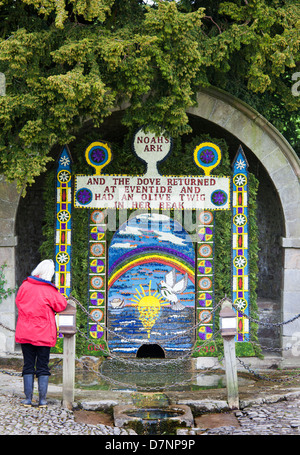 traditional derbyshire well dressing at tissington look the arrows are ...