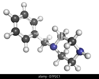 Benzylpiperazine (BZP) recreational drug molecule. Skeletal formula ...