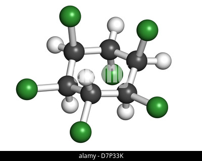 Chemical structure of lindane, a toxic insecticide and a pharmaceutical ...