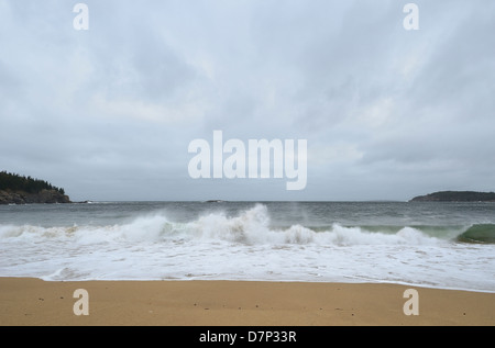 Storm approaching Rocky Shoreline of Acadia National Park, Maine black ...