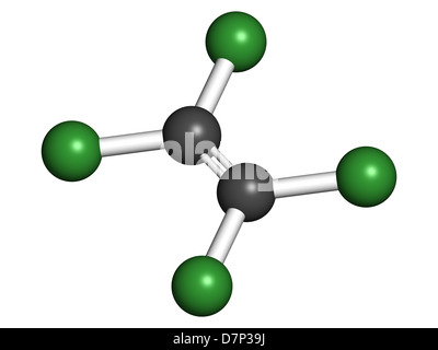 perchloroethylene (tetrachloroethylene) dry-cleaning solvent, molecular ...