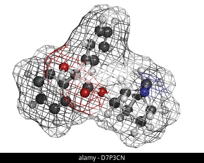 3-Quinuclidinyl benzilate (QNB, BZ) incapacitating agent molecule ...