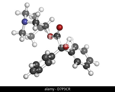 3-Quinuclidinyl benzilate (QNB, BZ) incapacitating agent molecule ...