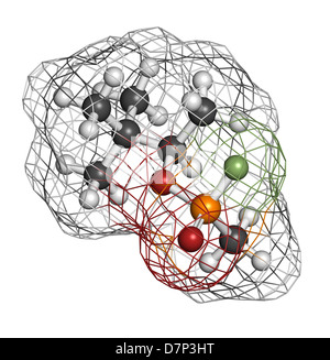 Soman nerve agent, molecular model. Soman is a chemical weapon ...