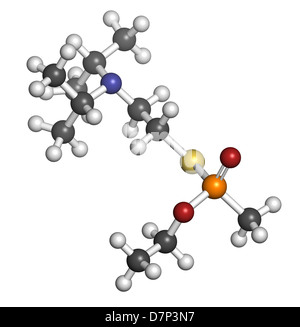 VX nerve gas. Molecular model of the extremely toxic nerve agent VX ...