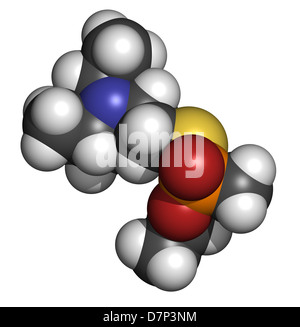 VX nerve gas. Molecular model of the extremely toxic nerve agent VX ...