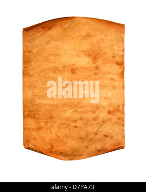 Blank old paper with curled edge against the background of an ancient ...