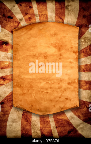 Blank old paper with curled edge against the background of an ancient ...