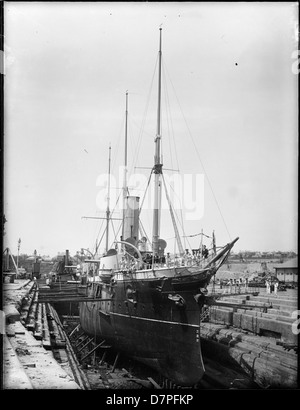 This historical artwork depicts the dry dock (bacino di carenaggio) of ...