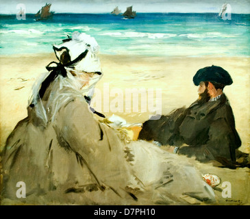 At the Beach. 1873 Édouard Manet 1832 – 1883 France French Stock Photo ...