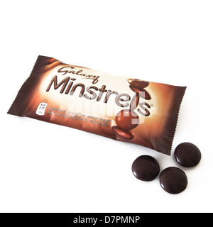 A packet of Galaxy chocolate minstrels on a white background Stock ...