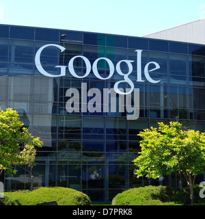 Google logo at Googleplex headquarters main office Stock Photo - Alamy