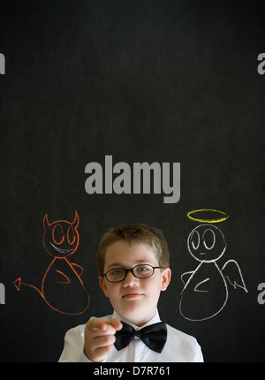 Child angel pointing finger, point gesture. Valentine's day. Blonde ...