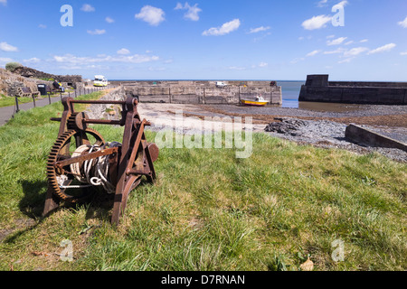 The harbour at the small fishing village of Craster in Northumberland ...