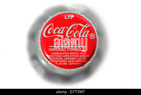 a classic bottle of coca cola, top view Stock Photo - Alamy
