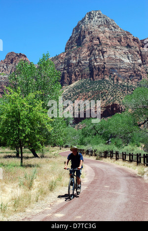 Biking along Pa'rus Trail, Zion National Park, Utah Stock Photo - Alamy
