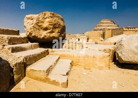 Funerary complex and Step Pyramid of Djoser in Saqqara, Egypt Stock ...