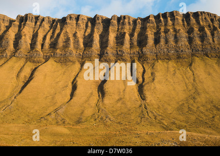 Part of the northern face of Benbulben, County Sligo, Ireland, one of ...