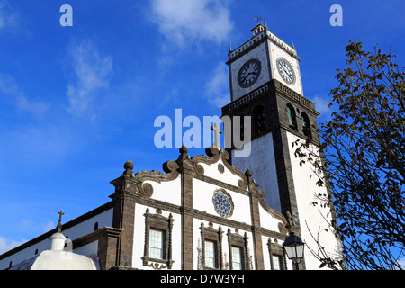 Main Church clock tower, Ponta Delgada City, Sao Miguel Island, Azores ...