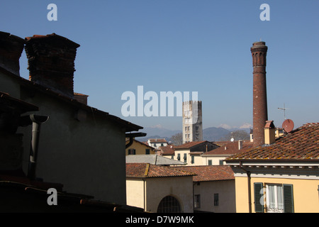 panorama of lucca from the giunigi tower , tuscany, italy Stock Photo ...
