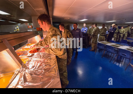 The main Junior rates Dining Room onboard Royal Navy Assault Ship HMS ...