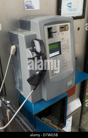 smashed telephone kiosk Stock Photo - Alamy