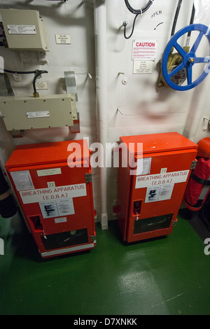 Ships Damage Control and Firefighting Lockers onboard Royal Navy Type ...