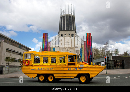 The " yellow duck marine " an amphibious tour bus at the Albert Dock in ...