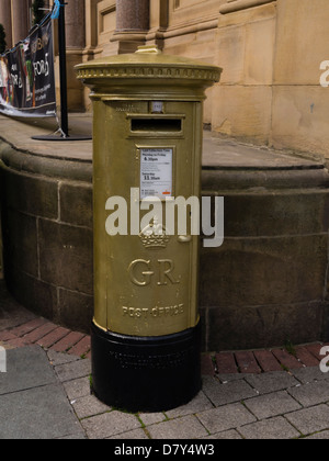 Gold Post Box in New Road Side, Horsforth, Leeds, where Alistair ...