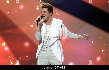 Singer Robin Stjernberg representing Sweden performs during the 2nd ...