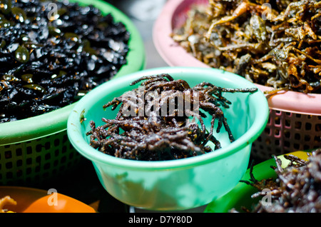 Insects on sale by street vendor at Riverside,Phnom Penh Cambodia Stock ...