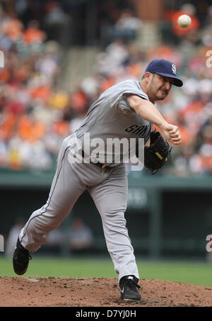 San Diego Padres pitcher Jason Adam throws to the Texas Rangers during ...
