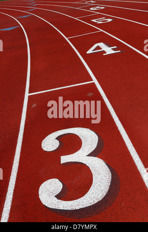 numbered track lanes Stock Photo - Alamy