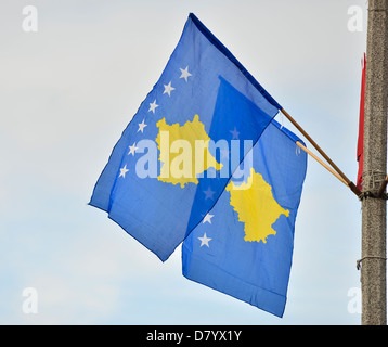 Kosovo flags, Prizren, Kosovo Stock Photo - Alamy
