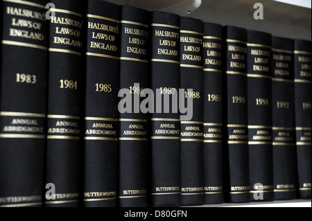 Halsbury's Laws of England law books on a shelf Stock Photo - Alamy