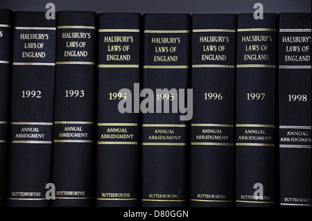 Halsbury's Laws of England law books on a shelf Stock Photo - Alamy