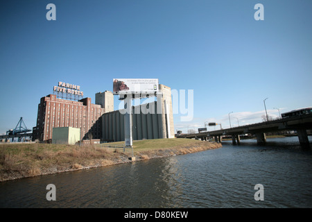 The Iconic Five Roses Flour building in Montreal, Quebec Stock Photo ...