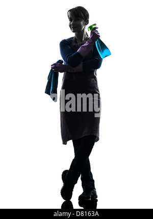 Silhouette of window cleaner cleaning window Stock Photo - Alamy