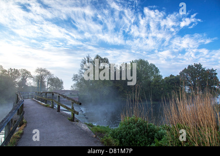 Misty Dawn at Beeleigh Falls Stock Photo - Alamy