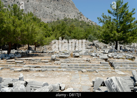 Market place of ancient Greek city-state of Sparta. Hand-colored Stock ...