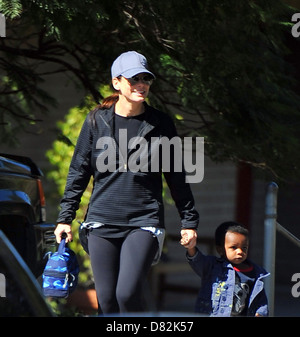 Sandra Bullock seen taking son Louis to school Featuring: Sandra ...
