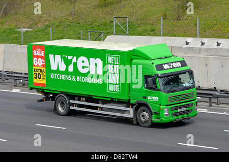 Wren Kitchens Haulage delivery trucks, green Mitsubishi Fuso Canter ...
