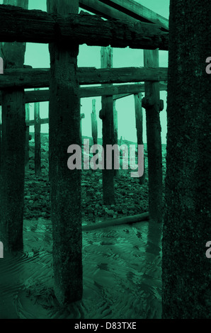 Pier remains at Craigendoran on the Firth of Clyde, Scotland Stock ...