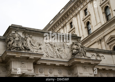 London Wall with classical limestone office buildings City of London ...