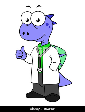 A cartoon illustration of an dinosaur doctor in scrubs Stock Vector Art ...